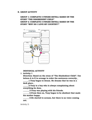 REMEDIAL LESSON ENGLISH 2 RETELLING STORY | PDF