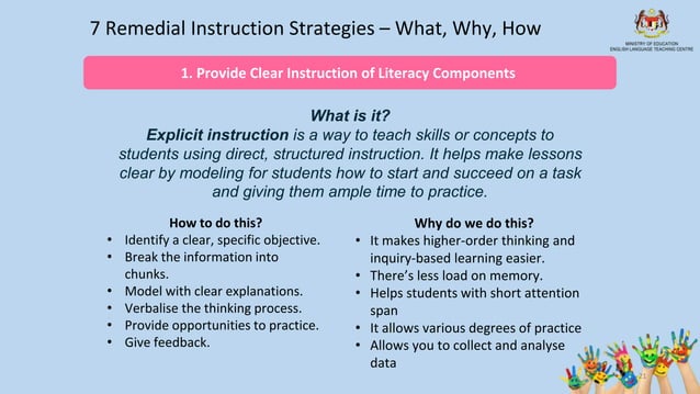 REMEDIAL INSTRUCTION.pptx | Education industry | Industries