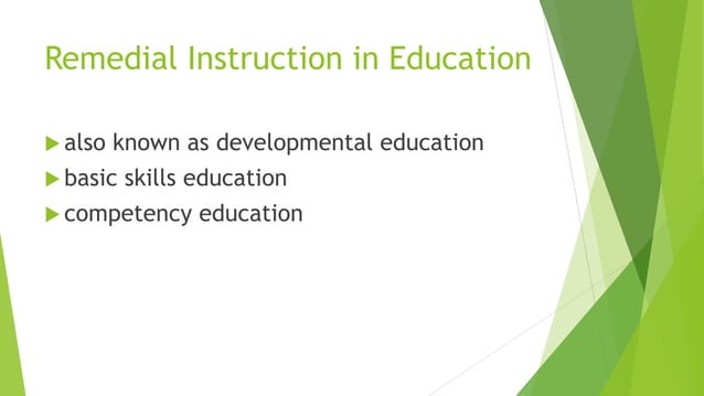 Remedial Instruction in Education | PPTX