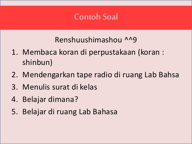 bahasa jepang bab 2 tosho shitsu de hon o yomimasu