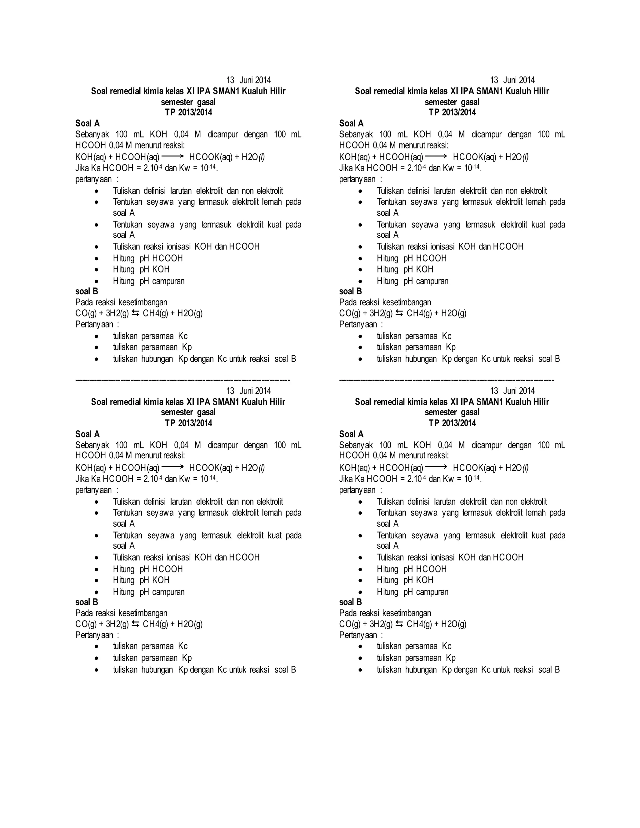 Remedial kimia kelas xi ipa 2014 (2) | DOCX