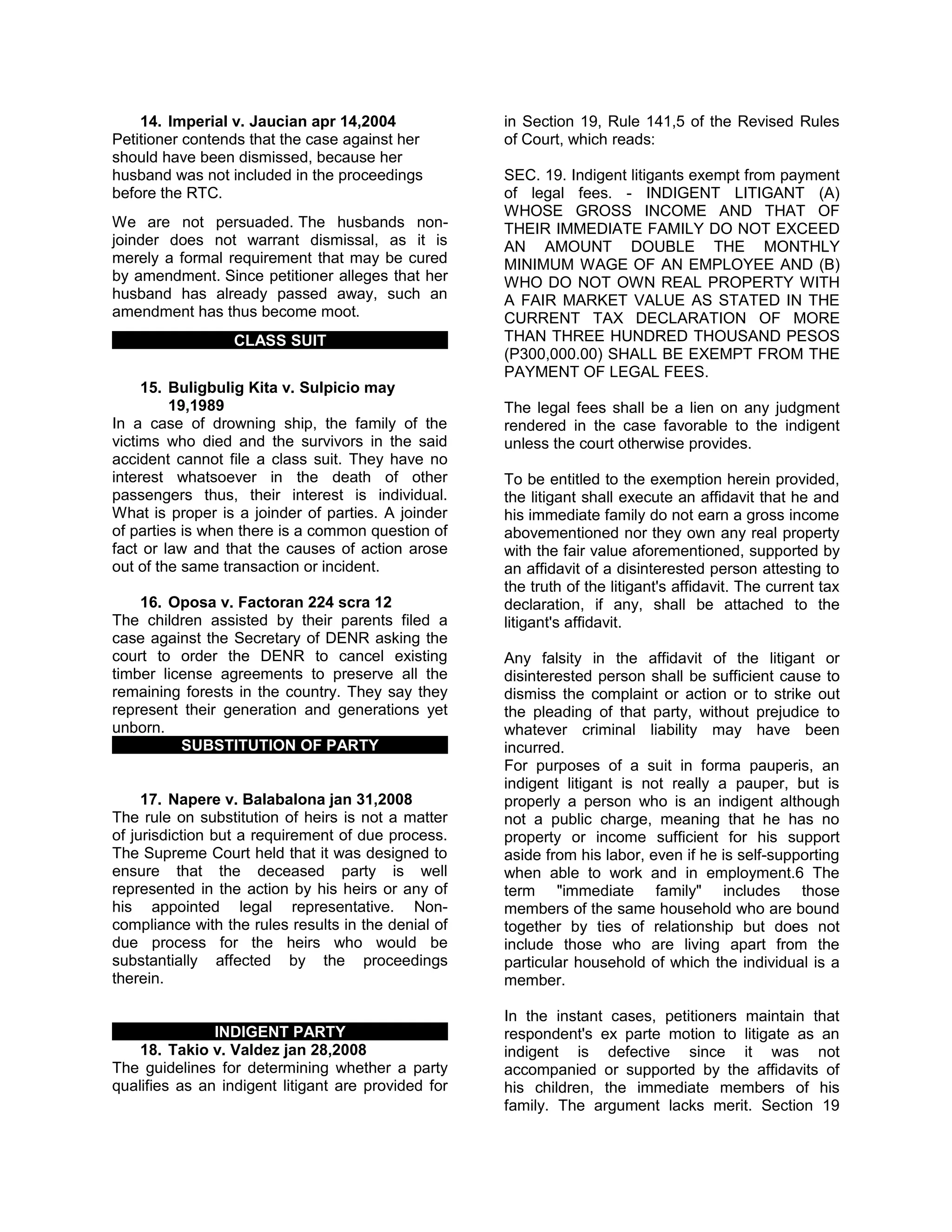 Remedial law case principles | DOC | Law