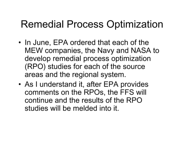Remedial Process Optimization - Moffett RAB | PDF | Environmental ...