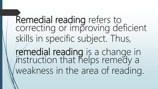 Remedial reading | PPTX