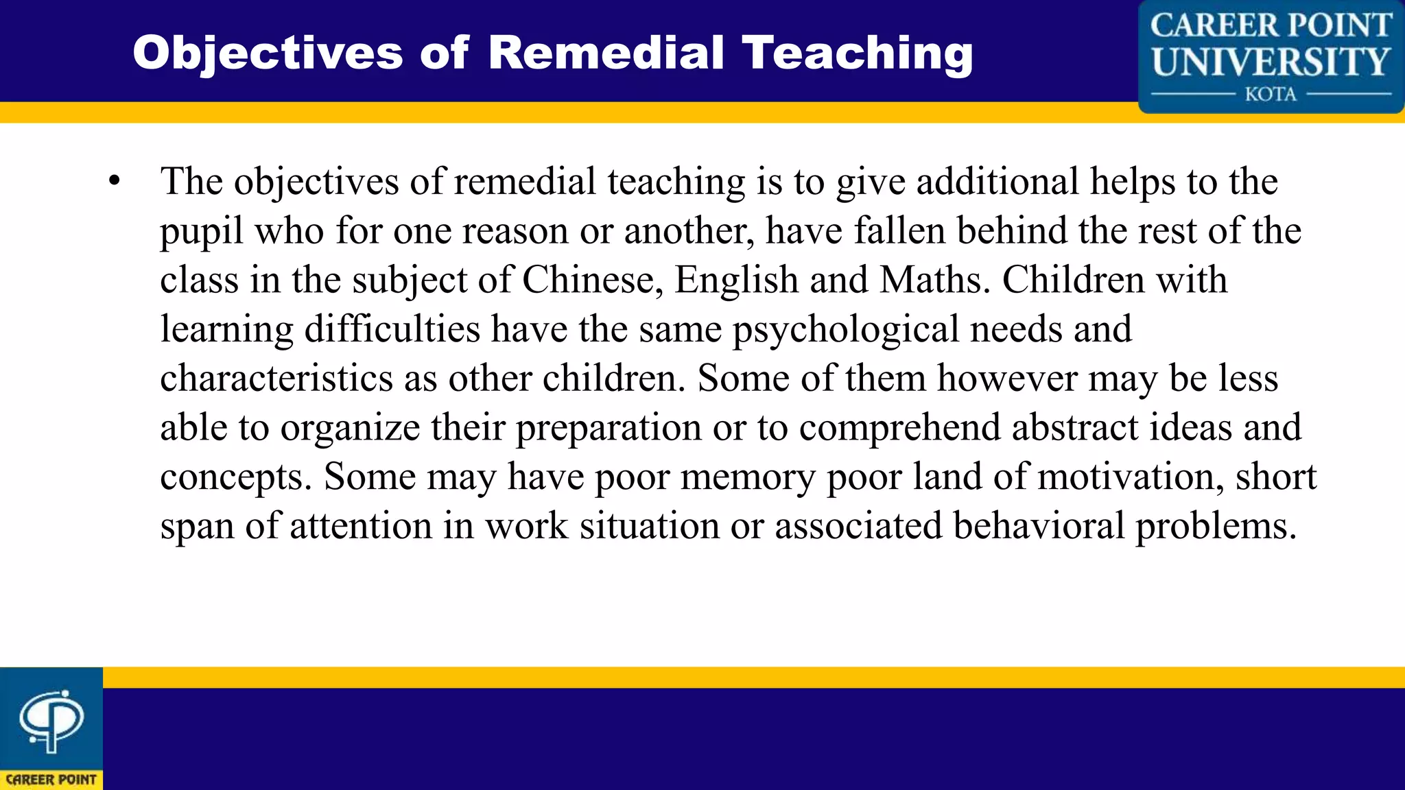 Remedial teaching | PPTX