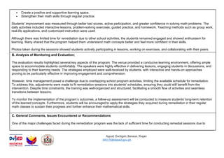 Remediation Plan for the students who are hard up in lessons | DOCX