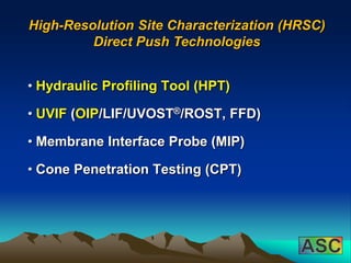 HRSC Techniques: High-Resolution Hydrogeologic Characterization | PPTX