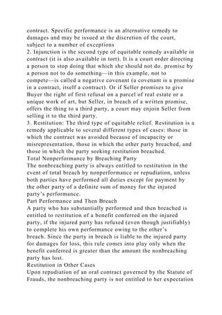 RemediesA valid agreement has been made, the promisor’s duties h.docx ...