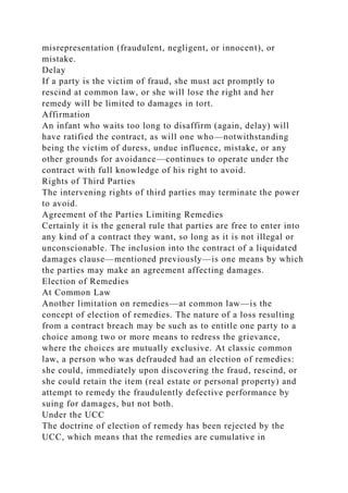 RemediesA valid agreement has been made, the promisor’s duties h.docx ...