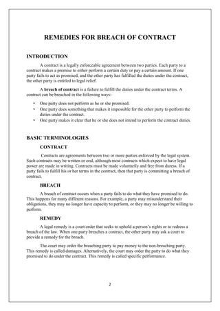 Contract Remedies