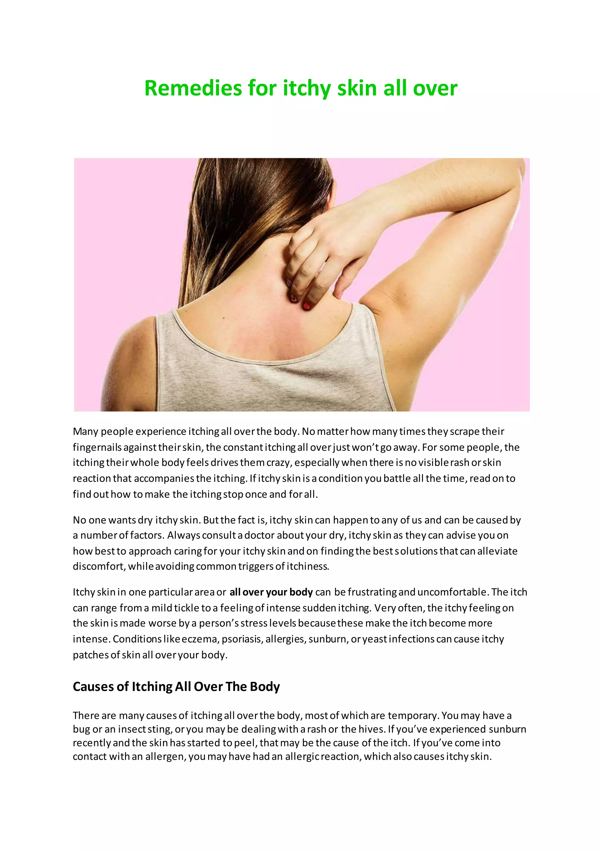 Remedies for itchy skin all over | DOCX