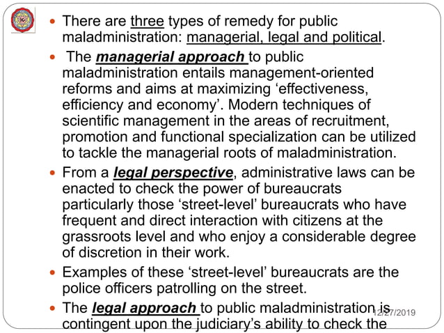 Remedies for maladministration | PPTX