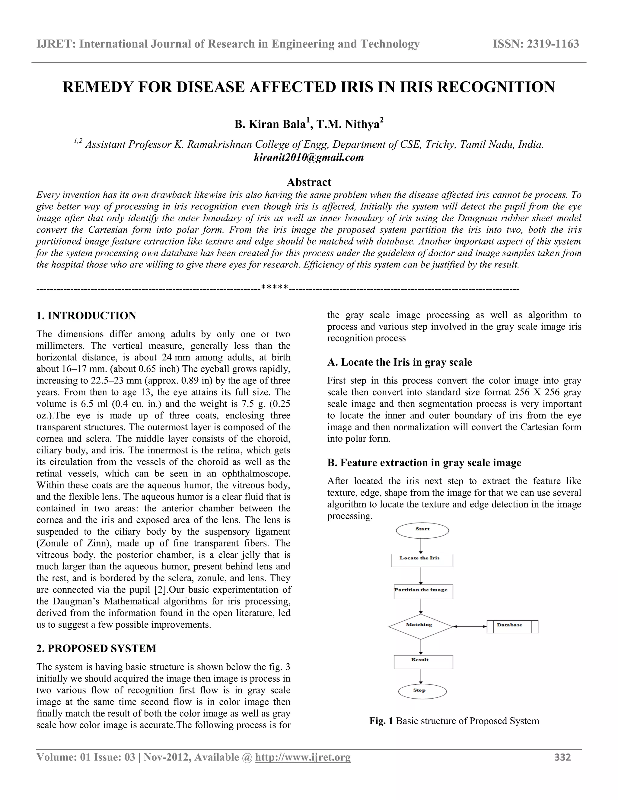 Remedy for disease affected iris in iris recognition | PDF