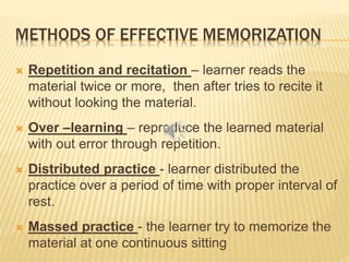 Remembering and forgetting | PPT
