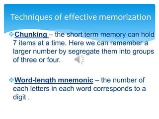 Remembering and forgetting | PPT