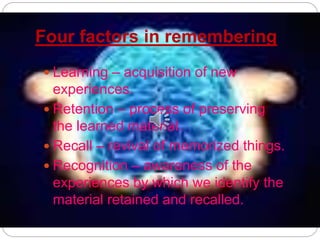 Remembering and forgetting | PPT