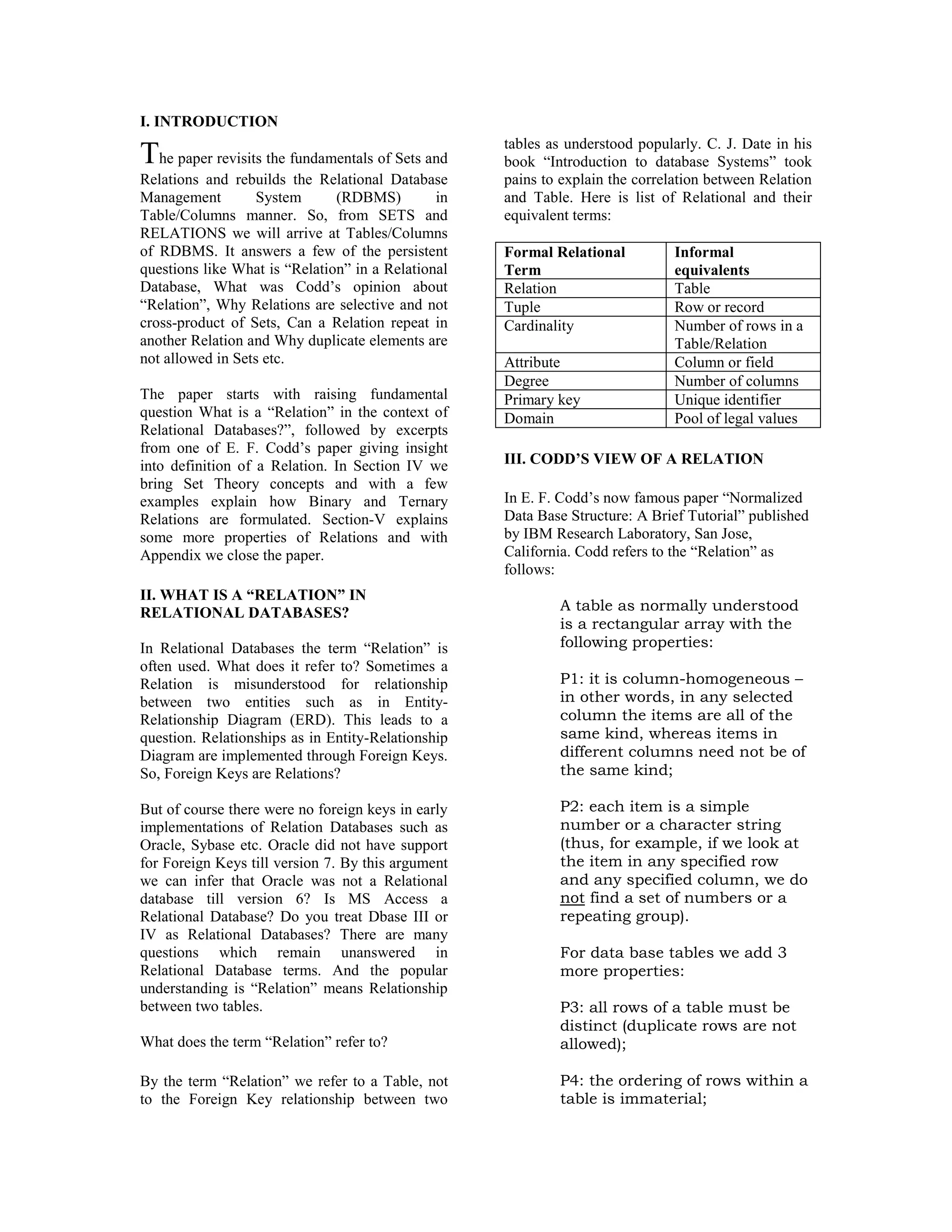 Remembering Edgar Frank “Ted” Codd - Founder of Relational Databases | PDF