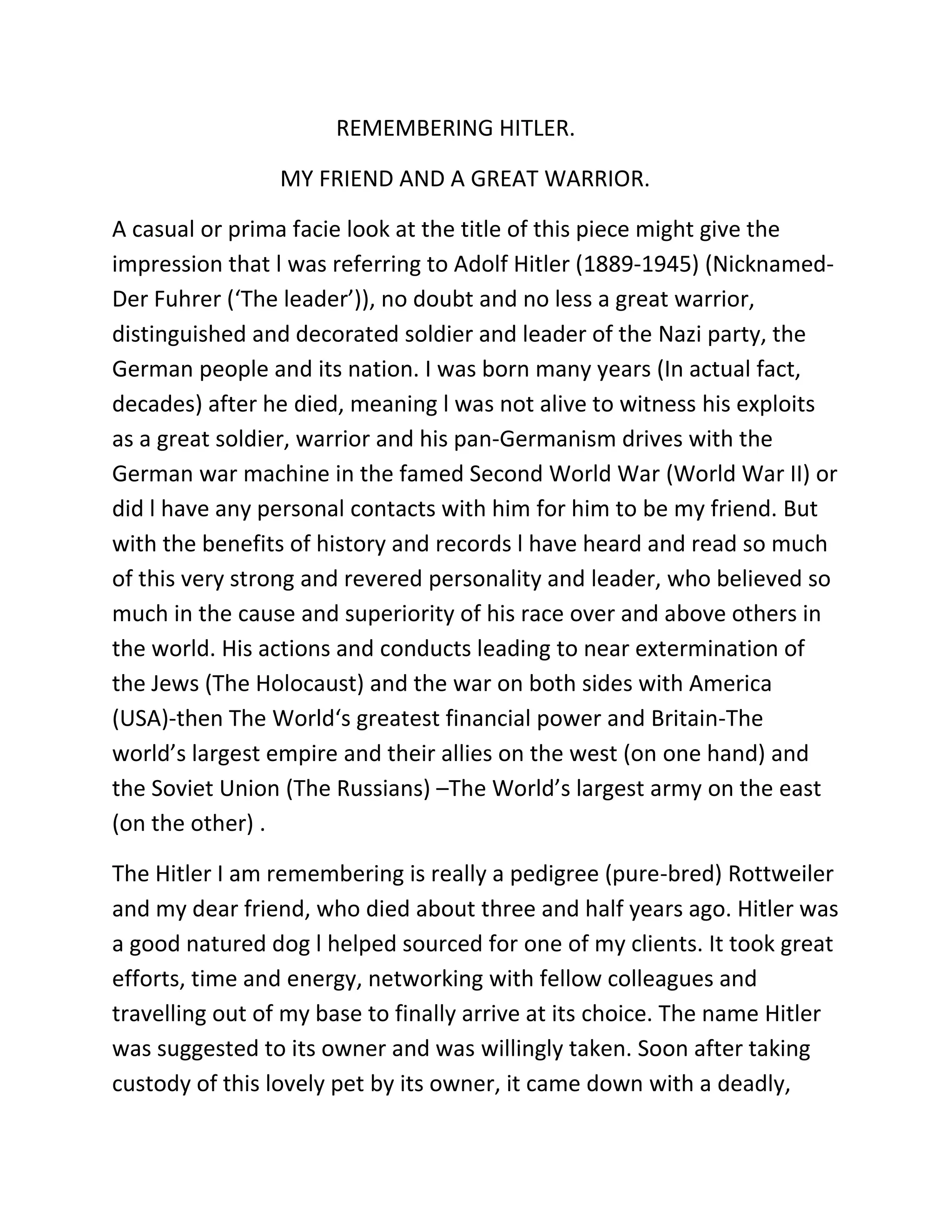 Remembering Hitler | DOCX