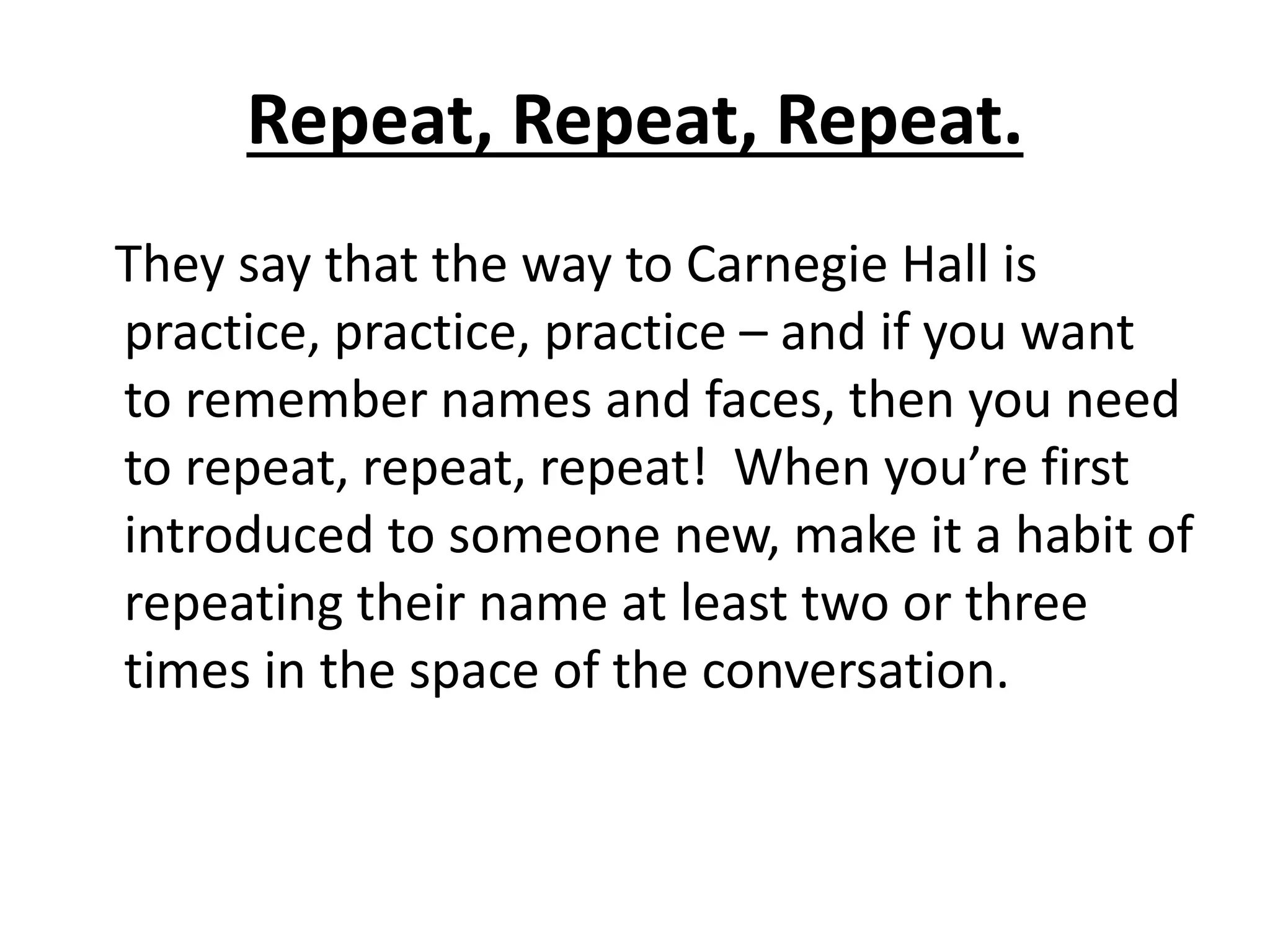 Remembering names and faces | PPTX