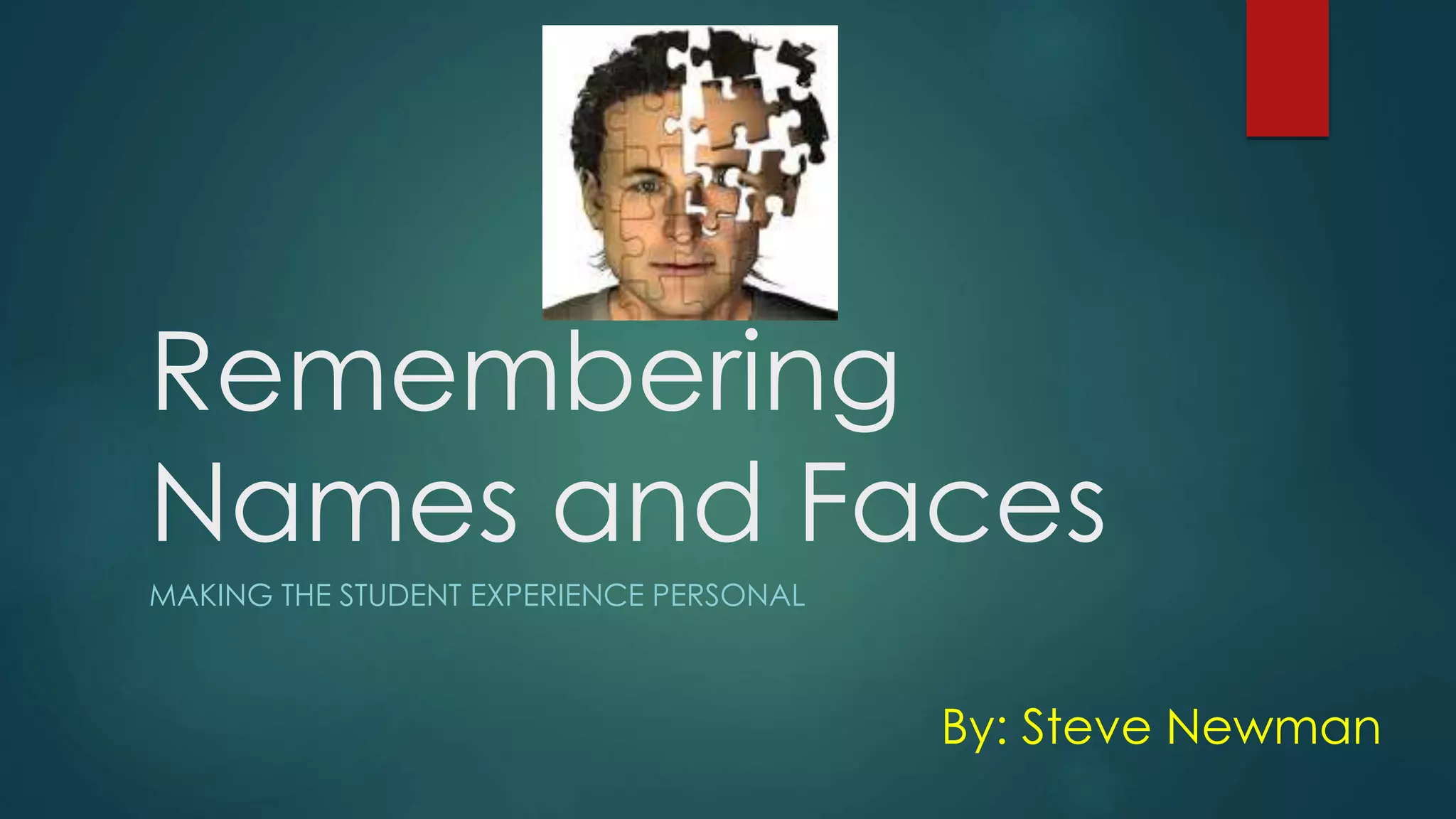 Remembering Names and Faces | PPTX