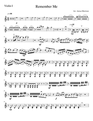 Remember me (recuerdame) coco (pixar) - cuarteto de cuerdas | PDF