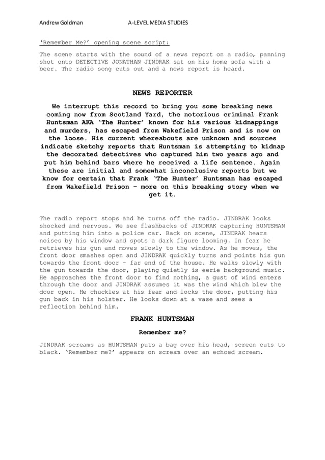 Remember me? script | DOCX