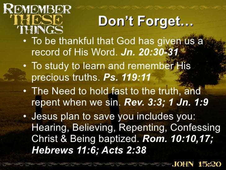 Remember These Things