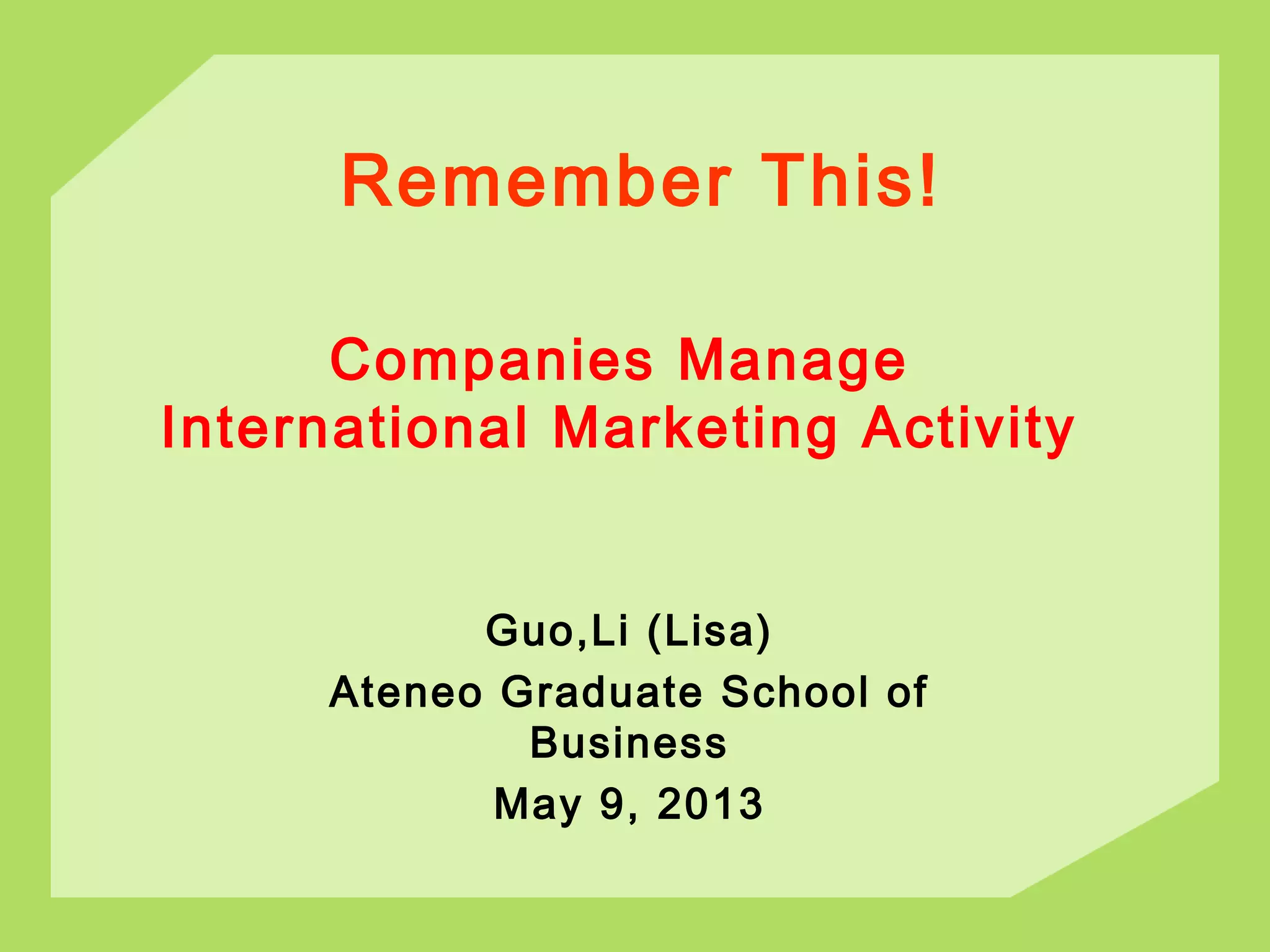 Remember this | PPT