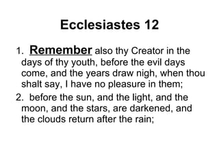 Remember Thy Creator | PPT