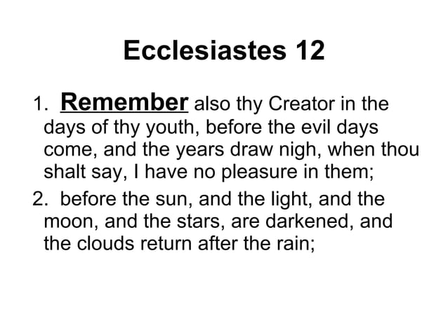Remember Thy Creator | PPT