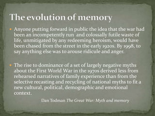Remembrance and memorials: constructing cultural memory | PPT