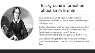 remembrance by Emily Brontë | PPTX