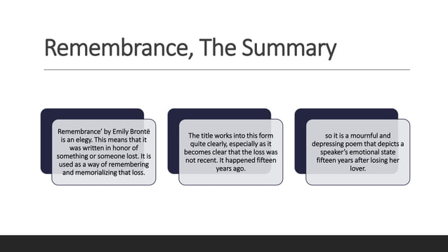 remembrance by Emily Brontë | PPT