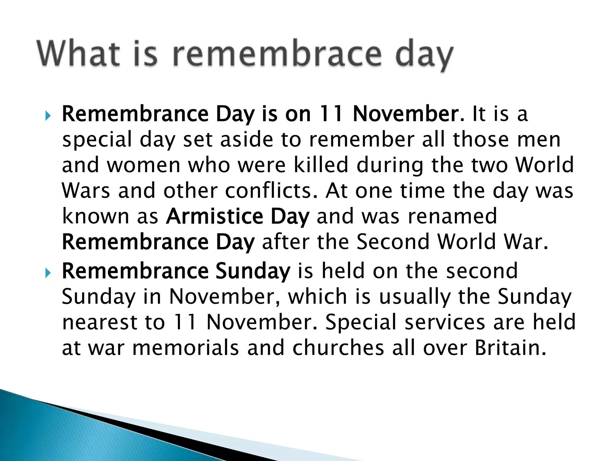 Remembrance day | PPTX