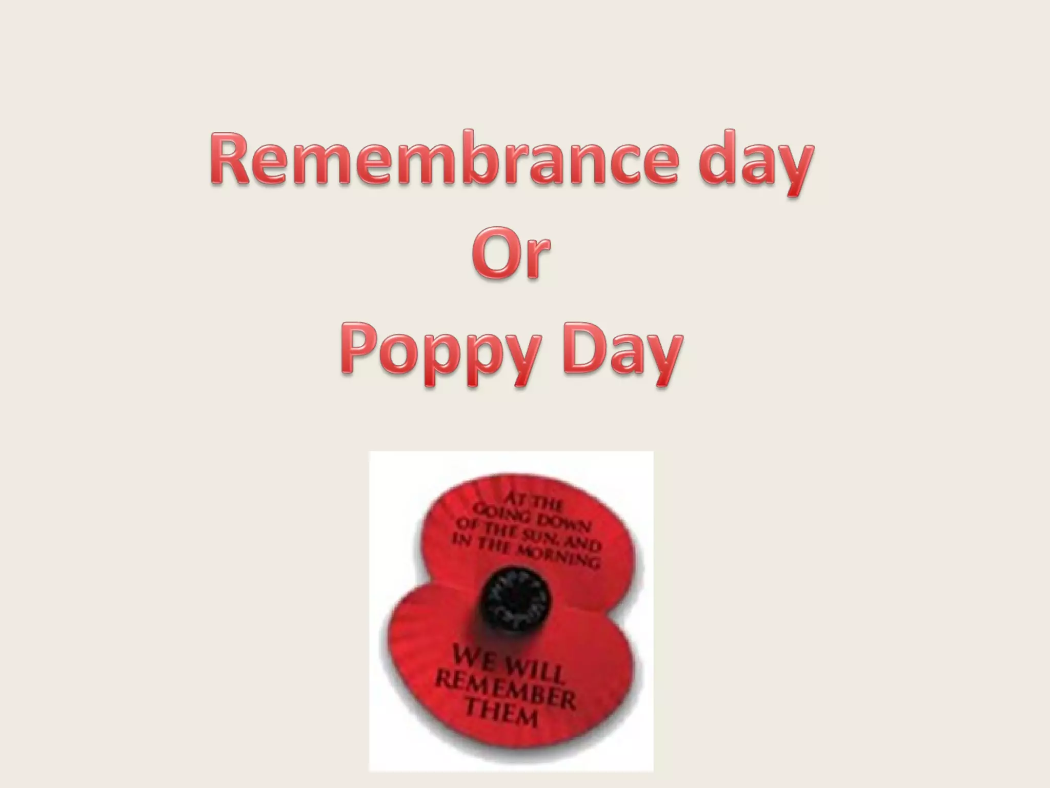 Remembrance day | PPT