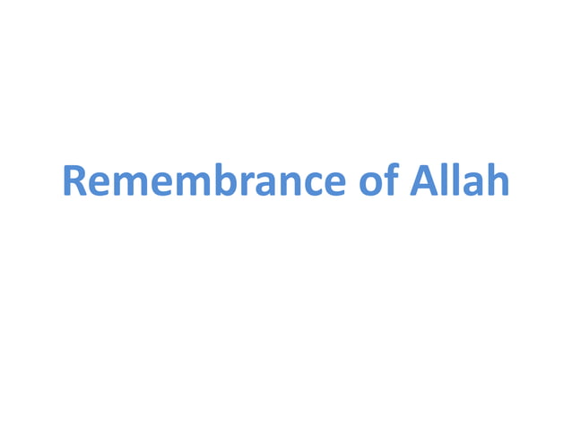 Remembrance of allah | PPSX