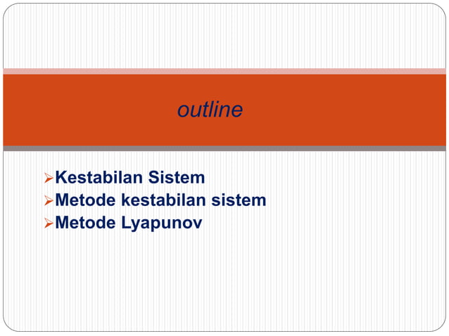 Remidial konsep kestabilan sistem non linear dan metode lyapunov | PPT