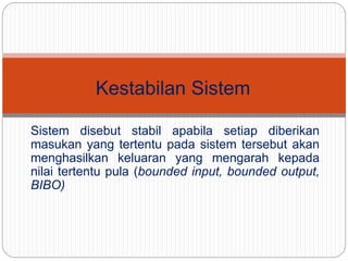 Remidial konsep kestabilan sistem non linear dan metode lyapunov | PPT