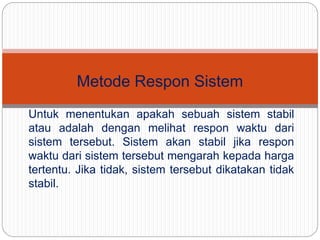 Remidial konsep kestabilan sistem non linear dan metode lyapunov | PPT