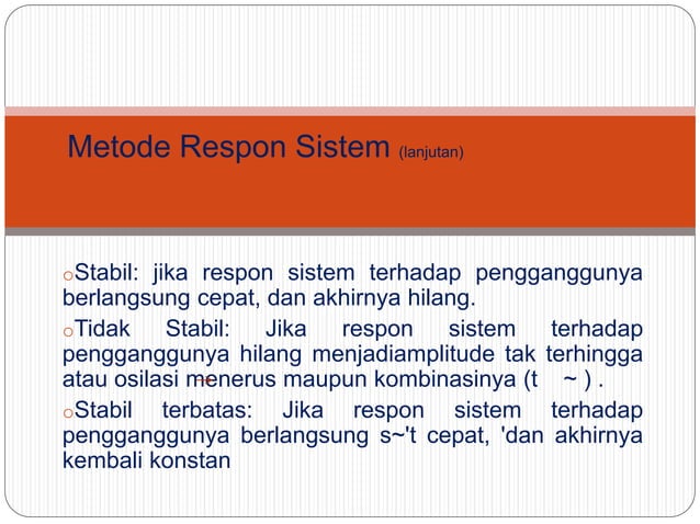 Remidial konsep kestabilan sistem non linear dan metode lyapunov | PPT