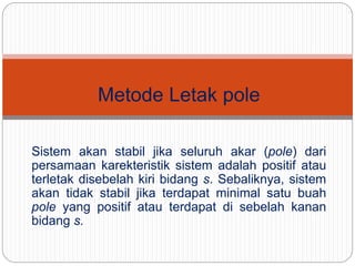 Remidial konsep kestabilan sistem non linear dan metode lyapunov | PPT