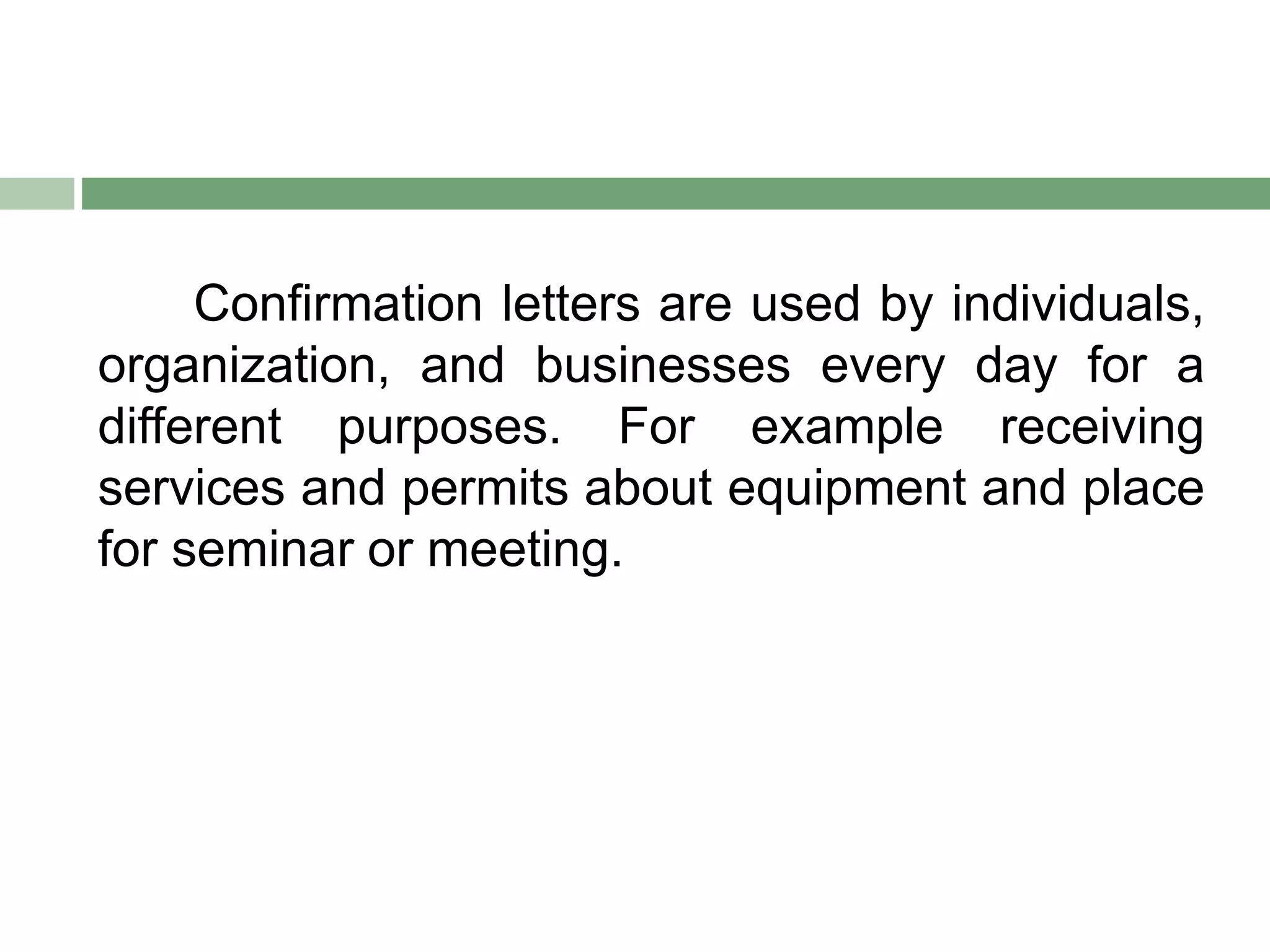 Confirming service letter | PPTX