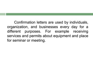 Confirming service letter | PPTX