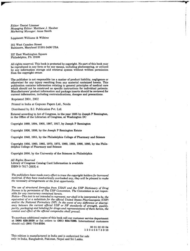 Remington 2 the science and practice of pharmacy (20th editn)original | PDF