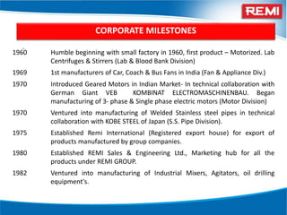 Remi Products application in Industrial, Laboratory and Clinical | PPTX