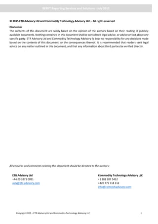 European Regulations – REMIT Reporting Services and Solutions | PDF