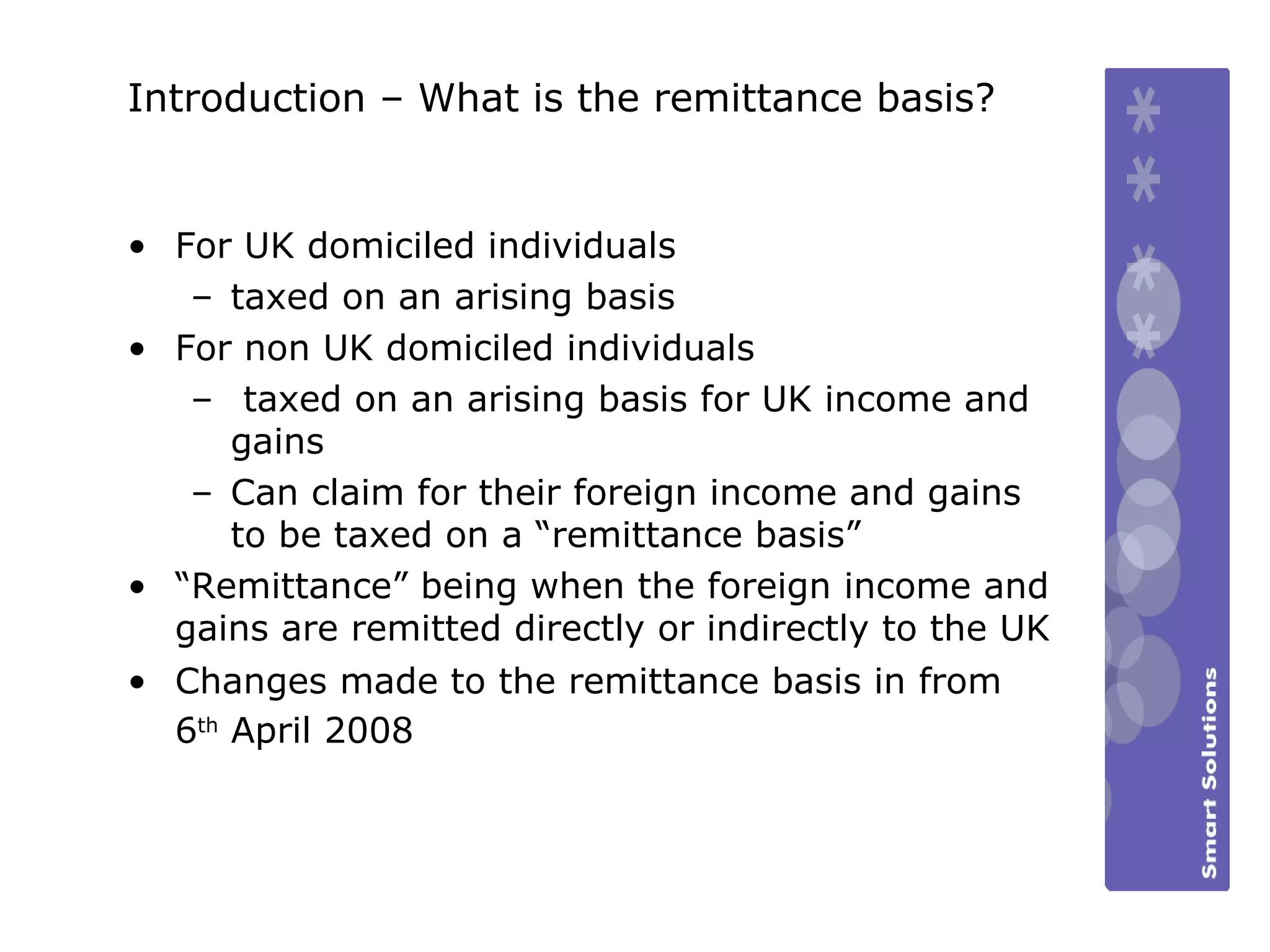 Remittance Basis Presentation(16.10.10) | PPT