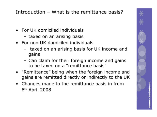 Remittance Basis Presentation(16.10.10) | PPT