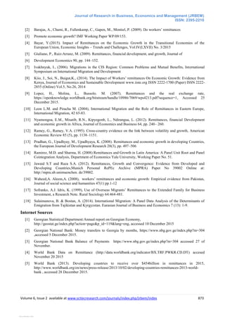 Remittance inflow and economic growth the case of georgia | PDF