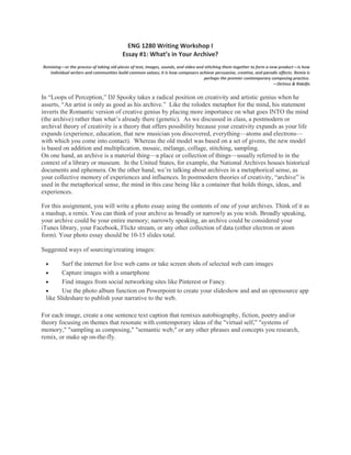 Remix Assignment | DOCX | Technology & Computing